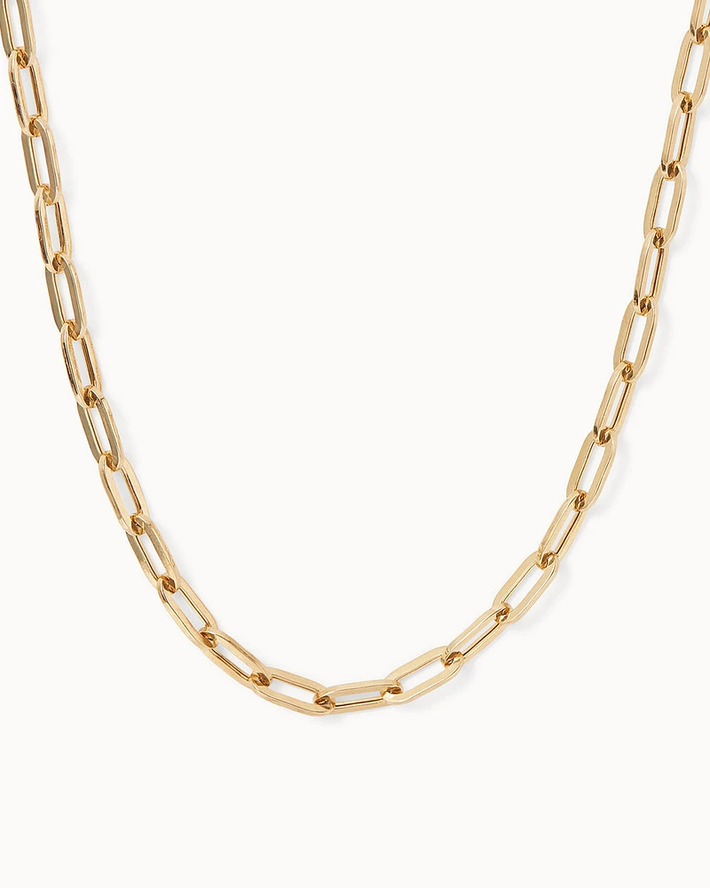 Solid Gold Jumbo Paper Chain Necklace | King's Cross