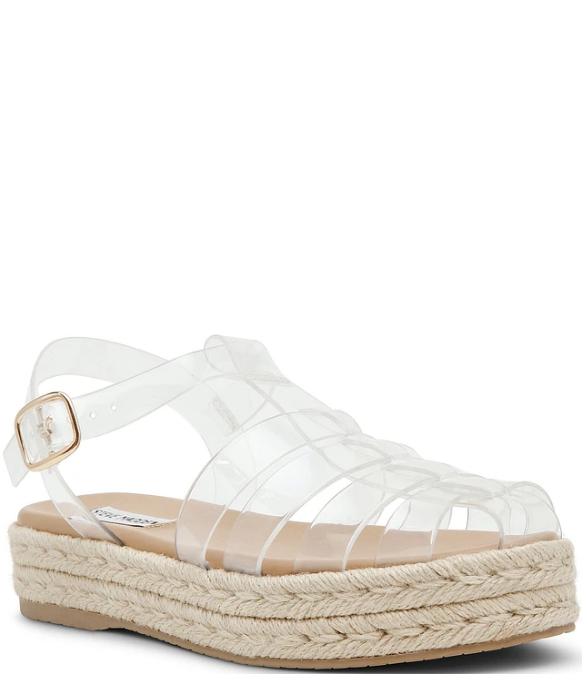 Steve Madden Marlin Clear Fisherman Espadrille Platform Sandals at ...