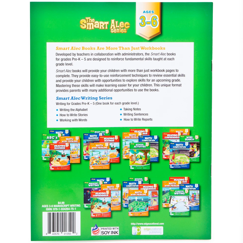 Five Below The smart alec series manuscript writing workbook - ages 3 ...