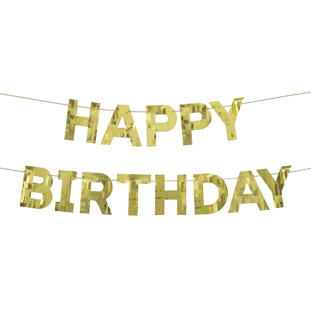Five Below 'happy birthday' gold fringe banner at Hamilton Place in ...
